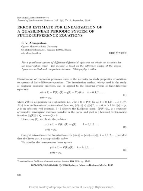 Error Estimate For Linearization Of A Quasilinear Periodic System Of