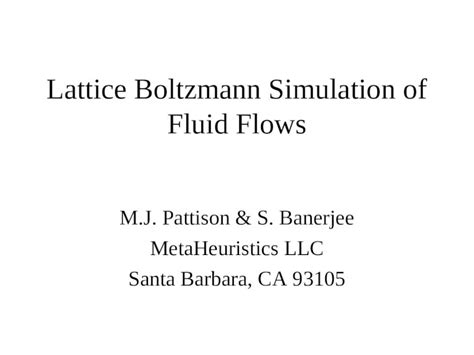 Ppt Lattice Boltzmann Simulation Of Fluid Flows Dokumentips