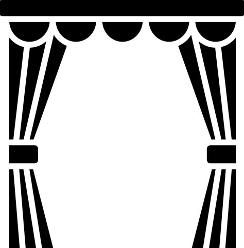Stage With Curtains Icon In Black And White Color 25013424 Vector Art