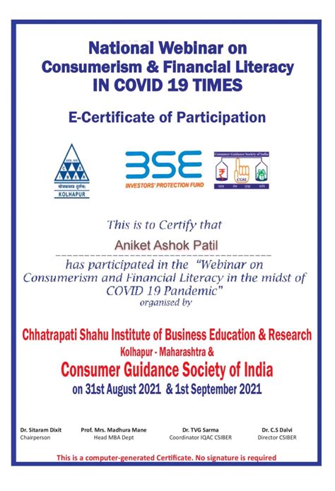 Aniket Patil On Linkedin Completed Financial Literacy Webinar