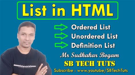 List In Html Ordered List Unordered List And Definition List In Html