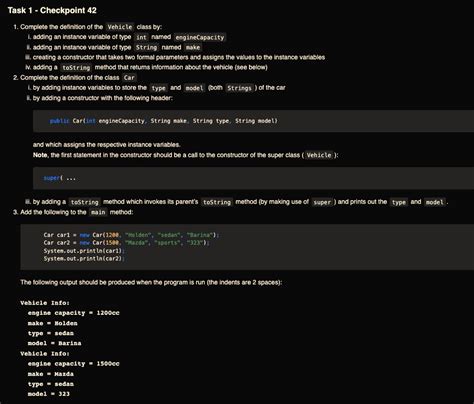 Solved Texts Please Help Me With Java Task 1 Checkpoint 42 1 Complete The Definition Of The