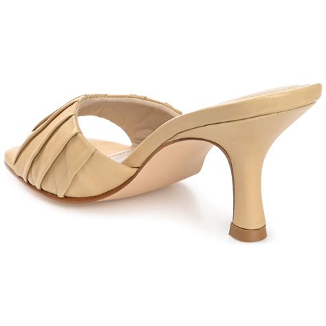 Juliette Stiletto Heel Mules In Leather Blue 75 Cream Mules With