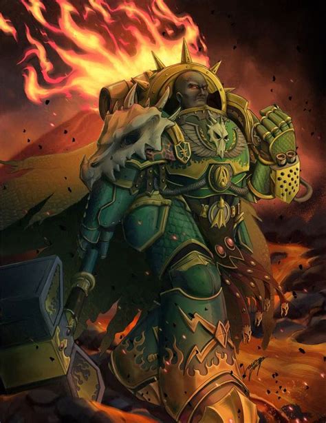 Vulkan The Primarch Of The Salamanders Warhammer 40k Art