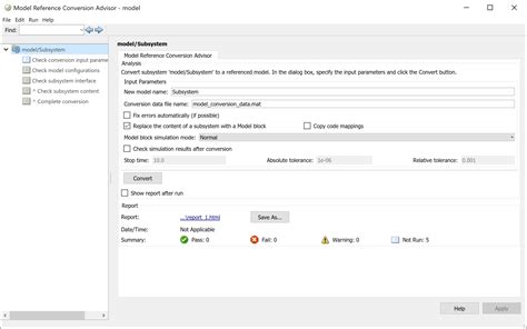 Model Reference Conversion Advisor Convert Subsystems To Referenced