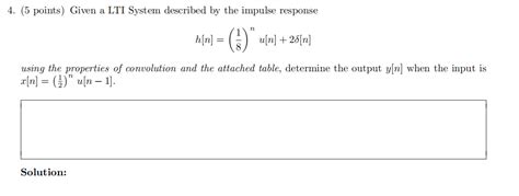 Solved Points Given A LTI System Described By The Chegg