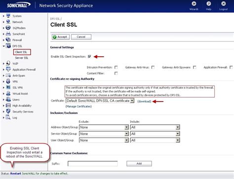 how to configure dpi ssl on a sonicwall security spiceworks community