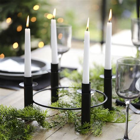 Table Centrepiece Circular Candle Holder Black By Ginger Ray