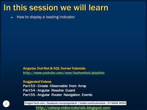 Sql Server Net And C Video Tutorial Angular Route Loading Indicator Slides