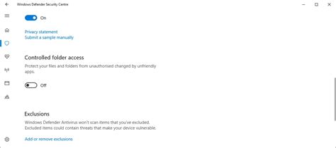I Have Spotted A Mistake In Windows Defender Security Centre Windows Forum