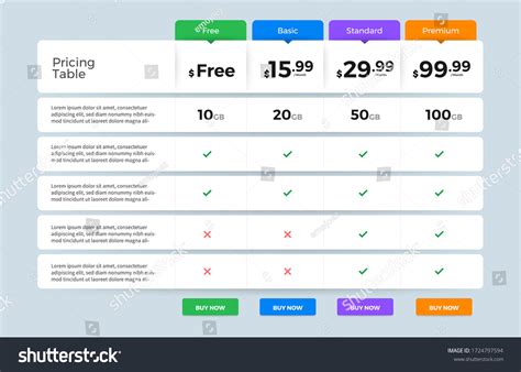 Template Design Uxui Price List User Stock Vector Royalty Free
