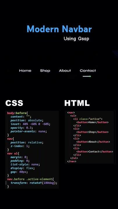 Modern Navbar Using Gsap Html Css Acoding Awebdesign Webdevelopment Youtube