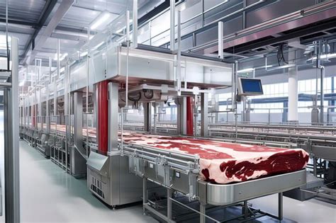 Beef Processing Plant Ai Technology Generated Image Premium Ai