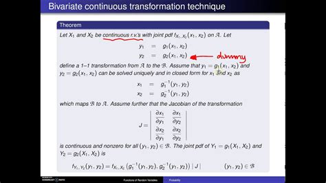 Transformation Technique For Bivariate Continuous Random Variables