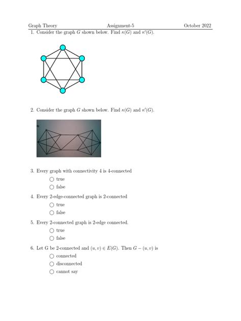 Assignment 5 Pdf Vertex Graph Theory Mathematical Concepts
