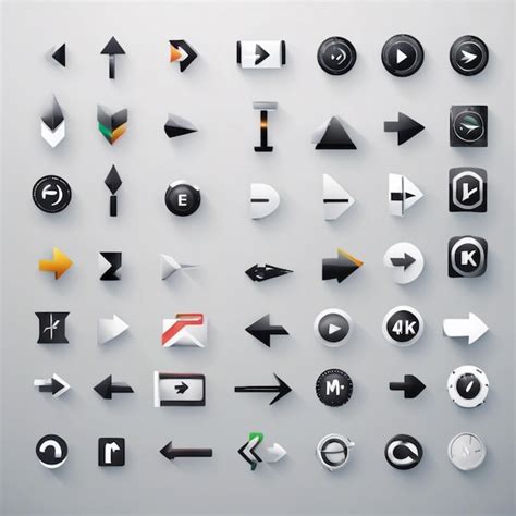 Digital Arrow Icons For Web Navigation Design Premium Ai Generated Image