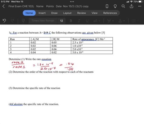 Ic For A Reaction Between A BC The Following Chegg Com