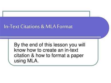 PPT Mastering In Text Citations In MLA Format PowerPoint Presentation ID 9541928