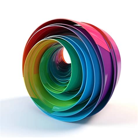 premium ai image 3d colorful twisted spiral on white background 3d