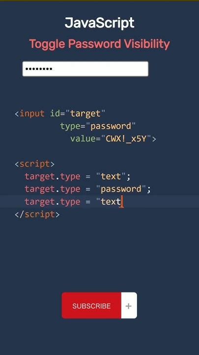 Javascript Password Visibility Youtubeshorts Shortvideo Shorts Javascriptdeveloper