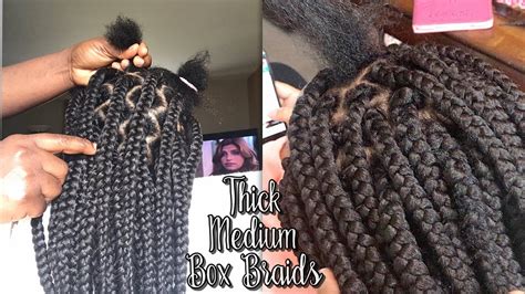 Medium Jumbo Box Braids Tutorial Youtube