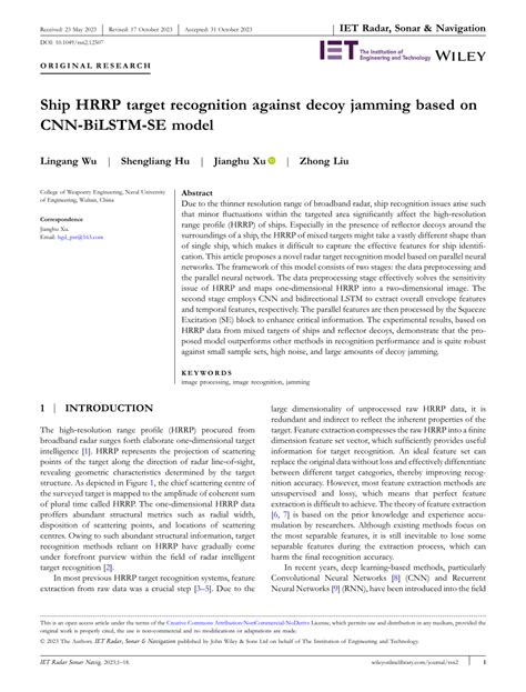 Pdf Ship Hrrp Target Recognition Against Decoy Jamming Based On Cnn