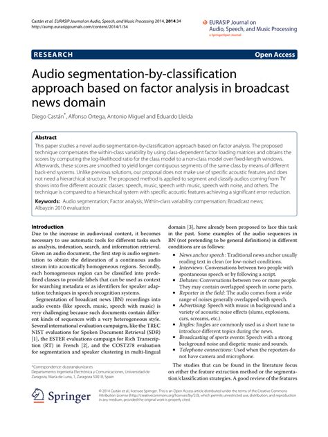 Pdf Audio Segmentation By Classification Approach Based On Factor Analysis In Broadcast News