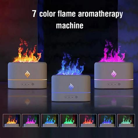 7 Colors Fire Flame Shape Humidifier Portable Cool Mist Usb Led Color