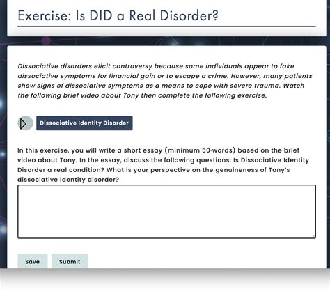 Solved Exercise Is Did A Real Disorder Dissociative
