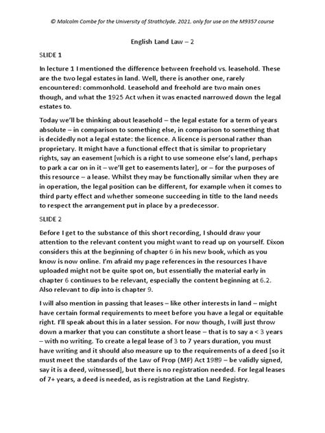 m9357 lecture 2 lecturer notes pdf lease landlord