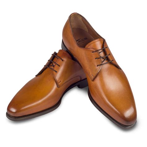 Flecs Anzugschuhe Plain Derby Schnürer Cognac Braun Durchgenäht Le Sisento Italienische