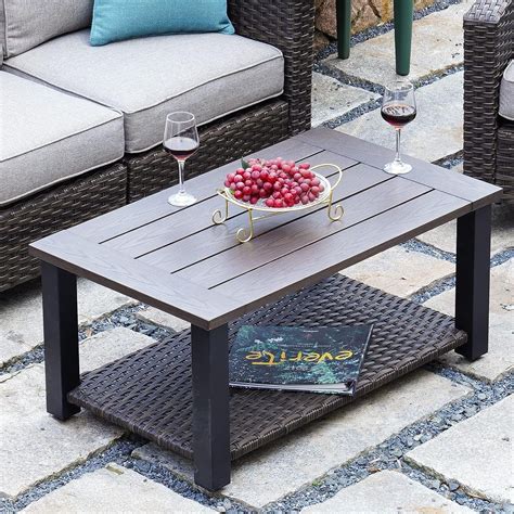 Grandpatio Outdoor Wicker Coffee Table Model Rrk150 Brown