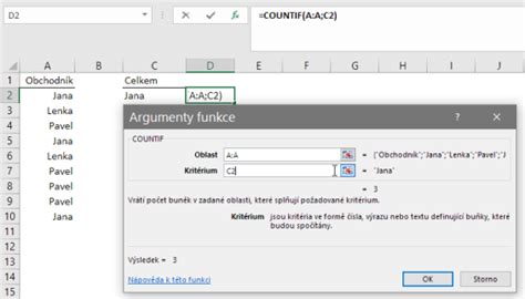 Microsoft Excel Funkce COUNTIF AbecedaPC