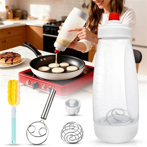 Litalar Pancake Batter Dispenser Bottle Kit White