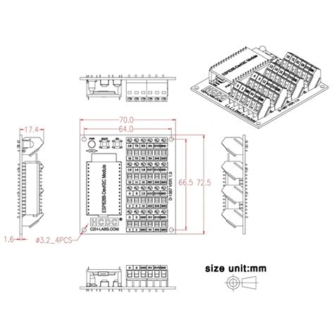 Screw Terminal Block Breakout Module Board For Esp8266 Devkitc