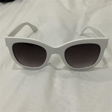 White Frame Sunglasses Sunglasses Eyewear Depop