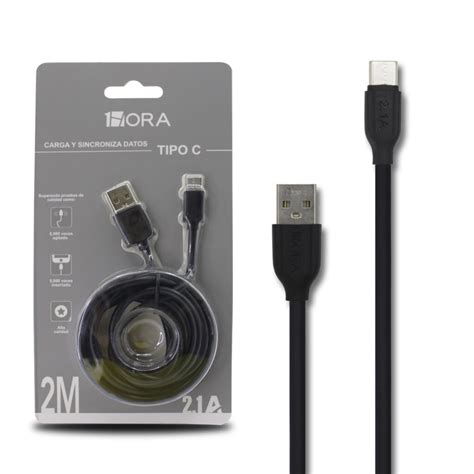 Cable Tipo Usb C De 2 Metros Carga De 21amperios 1hora Cab185 Playbox Electronics