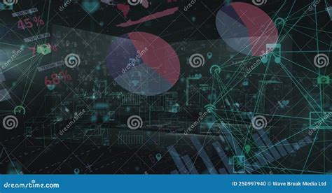 Connections And Numbers Inside Matrix Animation Set Of Numbers And Values On Background Of