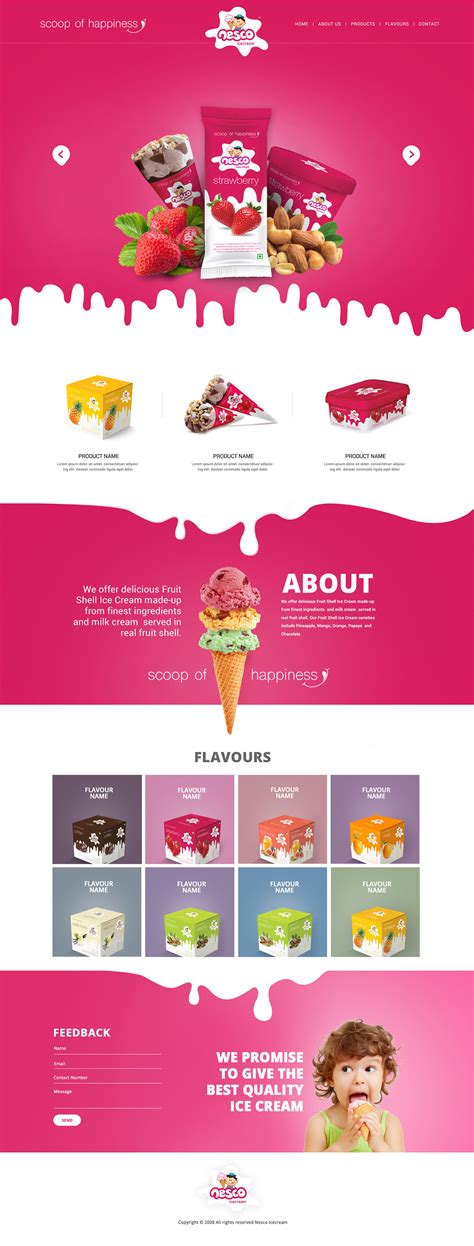 Ice Cream Website On Behance