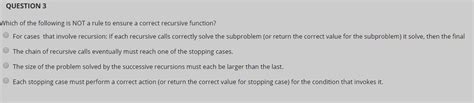 Solved Question 1 Give The Output Of The Recursive Function