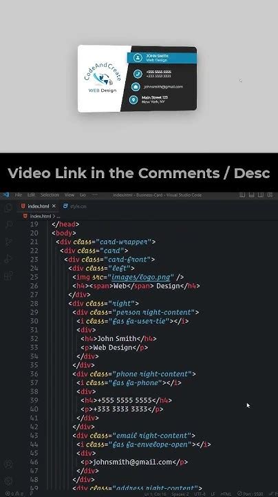 3d Business Card Using Html And Css Shorts Youtube