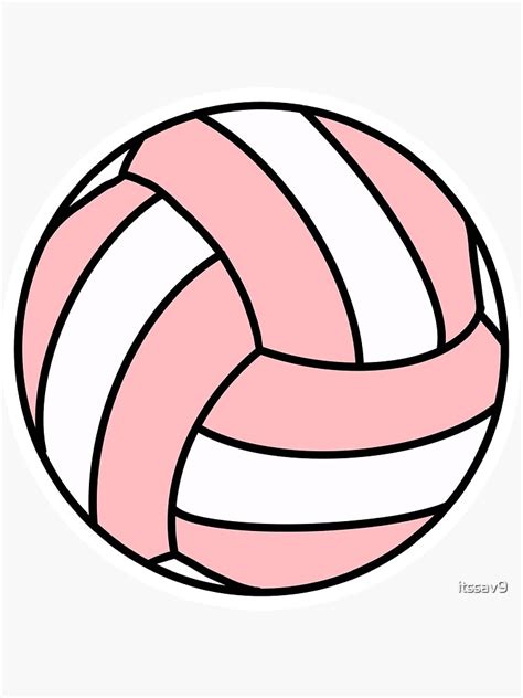 Cute Pink Volleyball Sticker For Sale By Itssav9 Redbubble