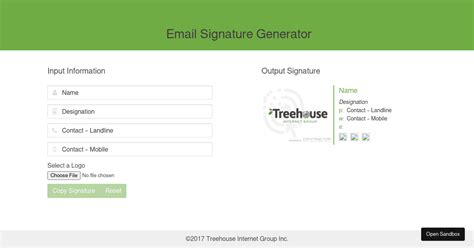 Email Signature Generator Codesandbox