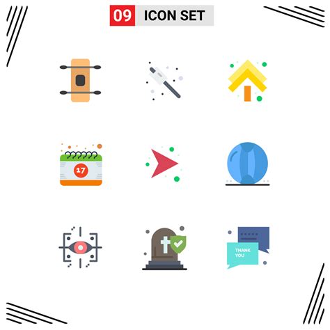 Modern Set Of 9 Flat Colors And Symbols Such As Network Arrows Up