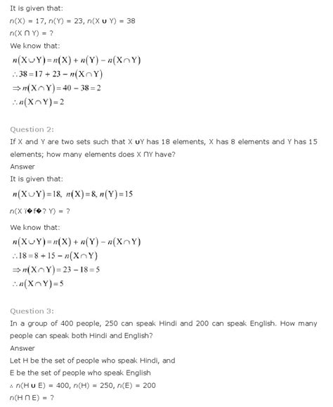 Maths Ch 1 Sets Class 11 Ncert Solutions