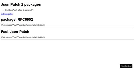 Json Patch Document Codesandbox