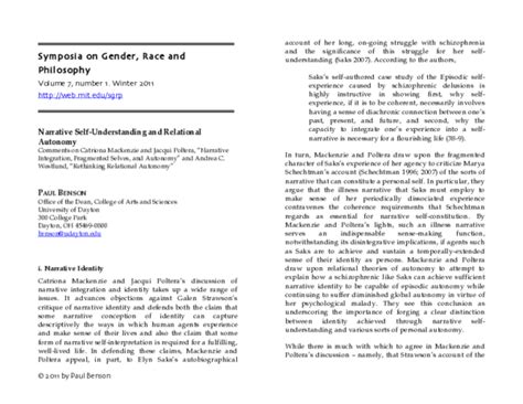 Pdf I Narrative Identity