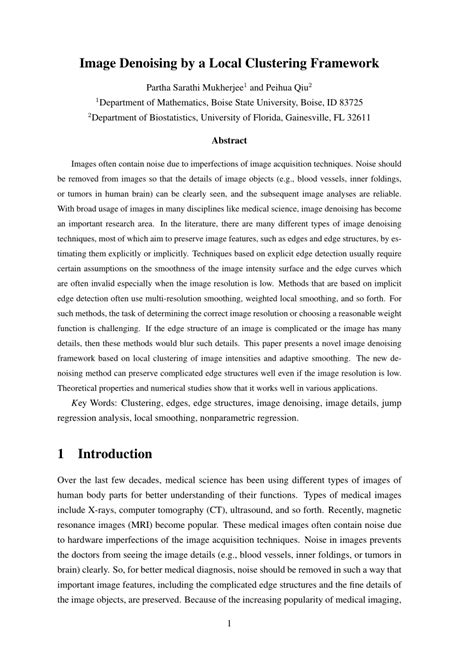 Pdf Image Denoising By A Local Clustering Framework