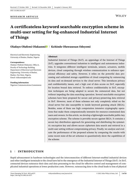 pdf a certificateless keyword searchable encryption scheme in multi