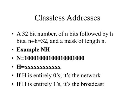 Ppt Classless Addresses Powerpoint Presentation Free Download Id